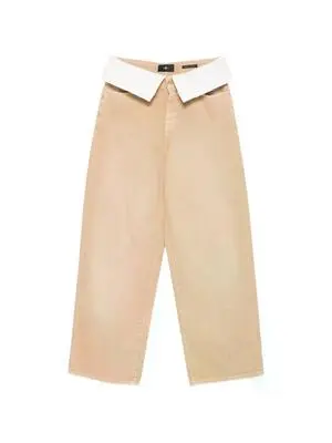 7 For All Mankind Double Layer Wide-leg Jeans - Neutrals