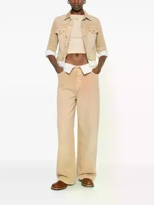 7 For All Mankind Double Layer Wide-leg Jeans - Neutrals