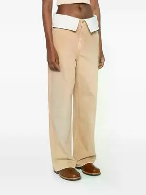 7 For All Mankind Double Layer Wide-leg Jeans - Neutrals