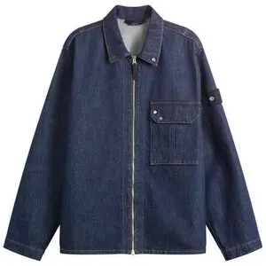 Stone Island Denim Research Indigo Denim Zip Shirt Jacket - Blue Rinse