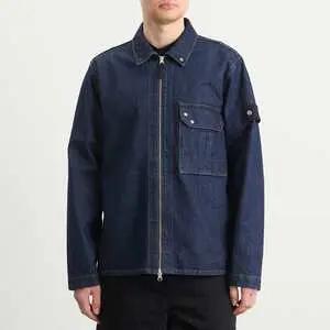 Stone Island Research Indigo Denim Zip Shirt Jacket