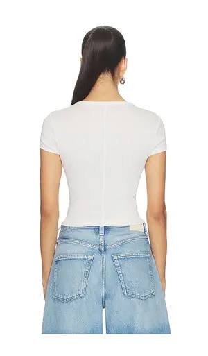 Enza Costa Supima Baby Rib Cropped Tee - Ivory