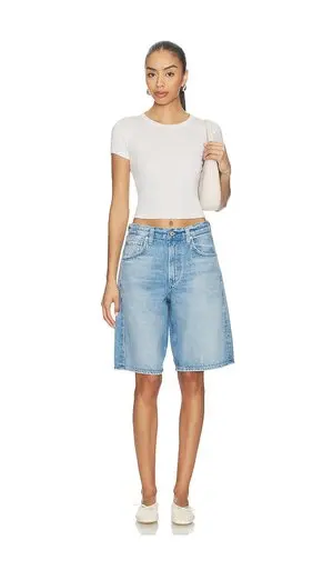 Enza Costa Supima Baby Rib Cropped Tee - Ivory