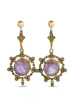 LB EXCLUSIVE Amethyst And Seed Pearl Drop Earrings