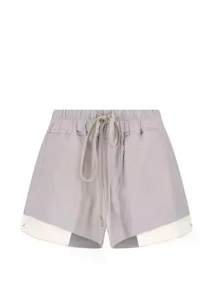 Rick Owens Drawstring Layered Hem Shorts - Grey