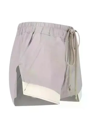 Rick Owens Drawstring Layered Hem Shorts - Grey