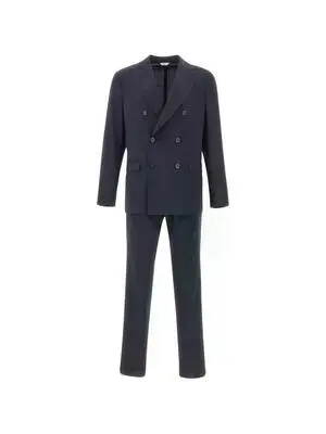 Boglioli Double-breasted Peak-lapels Suit - Blue