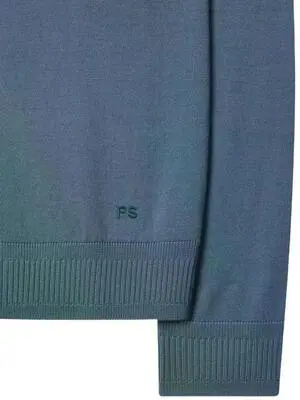 Paul Smith Merino Wool Knitted Polo Shirt - Blue