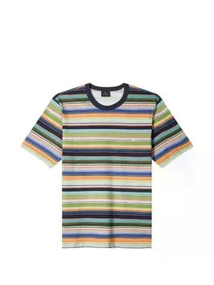 Paul Smith Stripe Cotton T-shirt - Blue