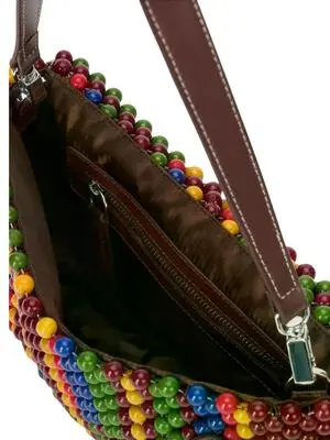 Staud Timmy Beaded Shoulder Bag - Red