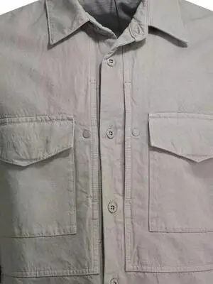 Stone Island Logo-patch Flap-pocket Shirt - Grey