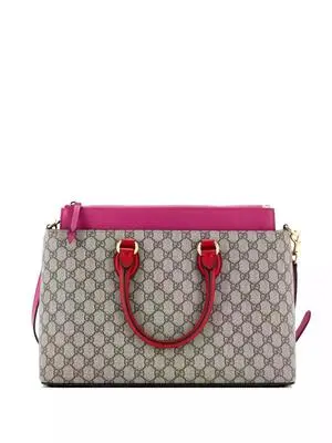 Gucci Linea A Convertible Gg Coated Canvas And Leather Medium Tote Bag