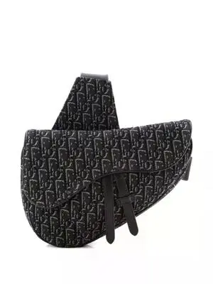 Dior Saddle Oblique Canvas Crossbody Bag - Black