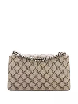 Gucci Dionysus Gg Coated Canvas Small Shoulder Bag With Crystal Embellished Metal - Brown