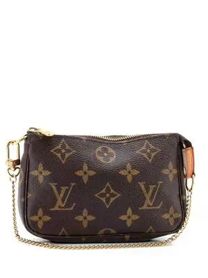 LOUIS VUITTON Pochette Accessoires Monogram Canvas Mini Clutch Bag - Brown