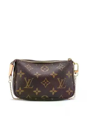 LOUIS VUITTON Pochette Accessoires Monogram Canvas Mini Clutch - Brown