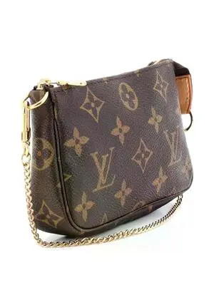 LOUIS VUITTON Pochette Accessoires Monogram Canvas Mini Clutch - Brown