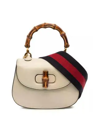 Gucci 2016-2026 Mini 1947 Bamboo Top Handle Satchel - White