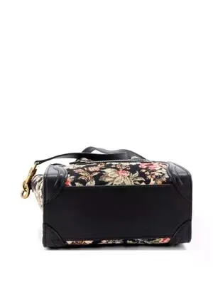 Celine Luggage Nano Satchel Printed Jacquard And Leather - Black