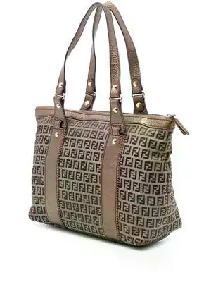 Fendi Zucchino Canvas Tote Bag - Brown