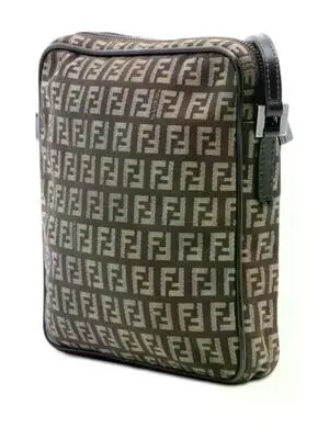 Fendi Zucchino Canvas Crossbody Bag - Brown
