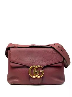 Gucci Small Gg Marmont Leather Shoulder Bag - Pink