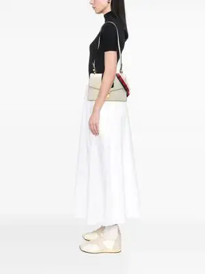 Gucci Small Leather Sylvie Web Satchel - White