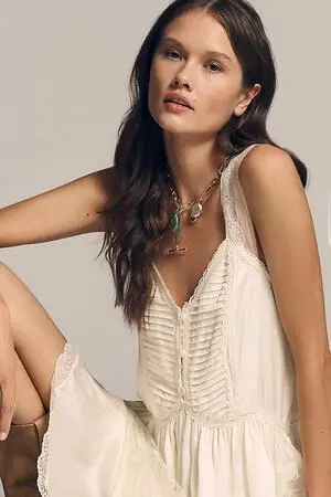 Anthropologie Lacey Satin Slip Dress