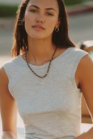 PILCRO Scoop Back Tank Top