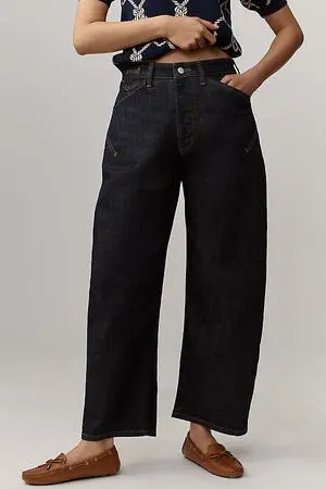 PILCRO Kayden High-rise Carpenter Barrel Jeans - Dark Denim