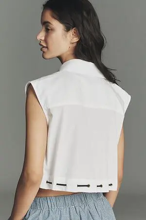 Maeve Cinch-detailed Cropped Buttondown Shirt