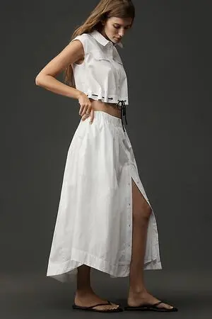 Maeve Cotton Poplin Buttondown Midi Skirt