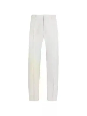 Dolce & Gabbana Wool Poplin Trousers - Neutrals