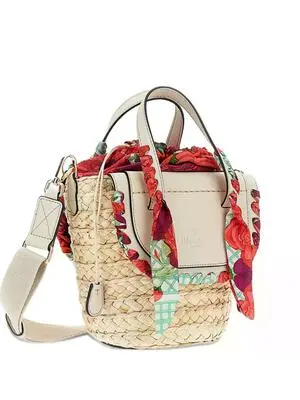 CUBA LAB Floral Print Top Handle Bag - Neutrals