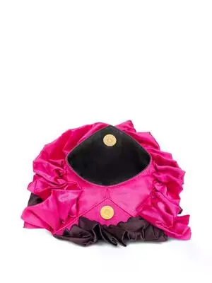 Dries Van Noten Small Ruffle Satin Clutch - Pink