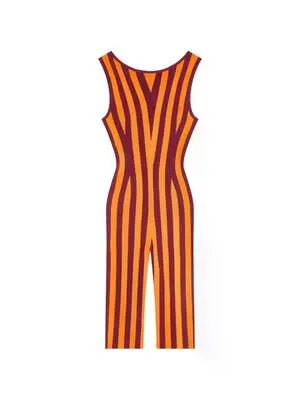 Dries Van Noten Striped Knitted Jumpsuit - Orange