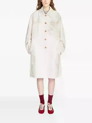 Dries Van Noten Embroidered Cotton Coat - White