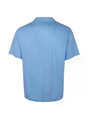 MC2 SAINT BARTH V-neck Linen T-shirt - Blue