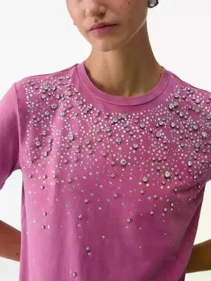 Liu Jo Crystal-embellished Cotton Jersey T-shirt