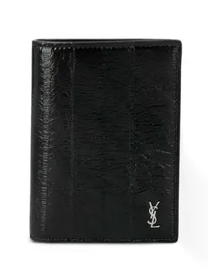 Saint Laurent Logo-plaque Leather Wallet - Black