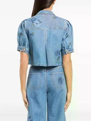 Cinq À Sept Halsie Puff-sleeved Denim Shirt