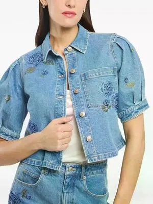 Cinq À Sept Halsie Puff-sleeved Denim Shirt