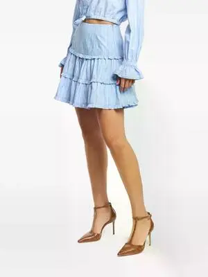 Cinq À Sept Thea Striped Ruffled Skirt
