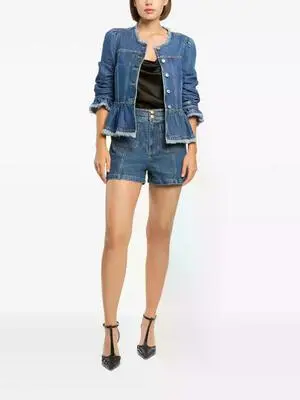 Cinq À Sept Frieda Peplum Denim Jacket - Blue