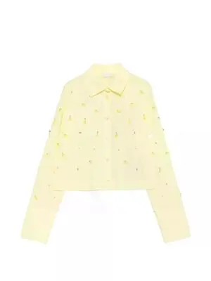 Liu Jo Embellished Cropped Cotton Poplin Shirt