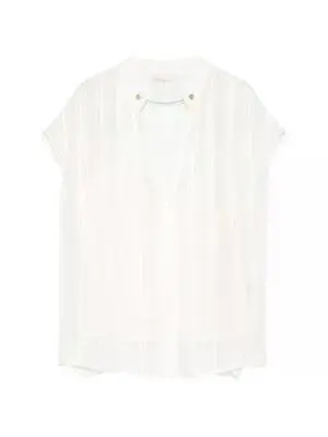 Liu Jo Striped Top With Chain Detail - Neutrals