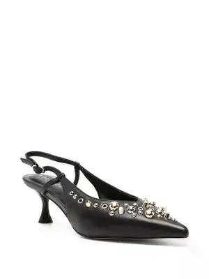 APEPAZZA Stud-embellished Pumps - Black