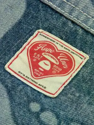 AAPE BY *A BATHING APE Aapeunvs Buttoned Print Shirt - Blue