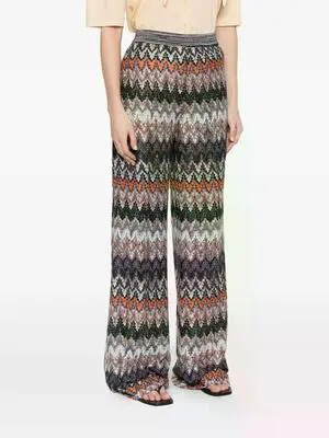 Missoni Raschel Knit Wide Leg Trousers - Green