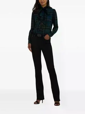 Ralph Lauren Ruffled-neck Plaid Shirt